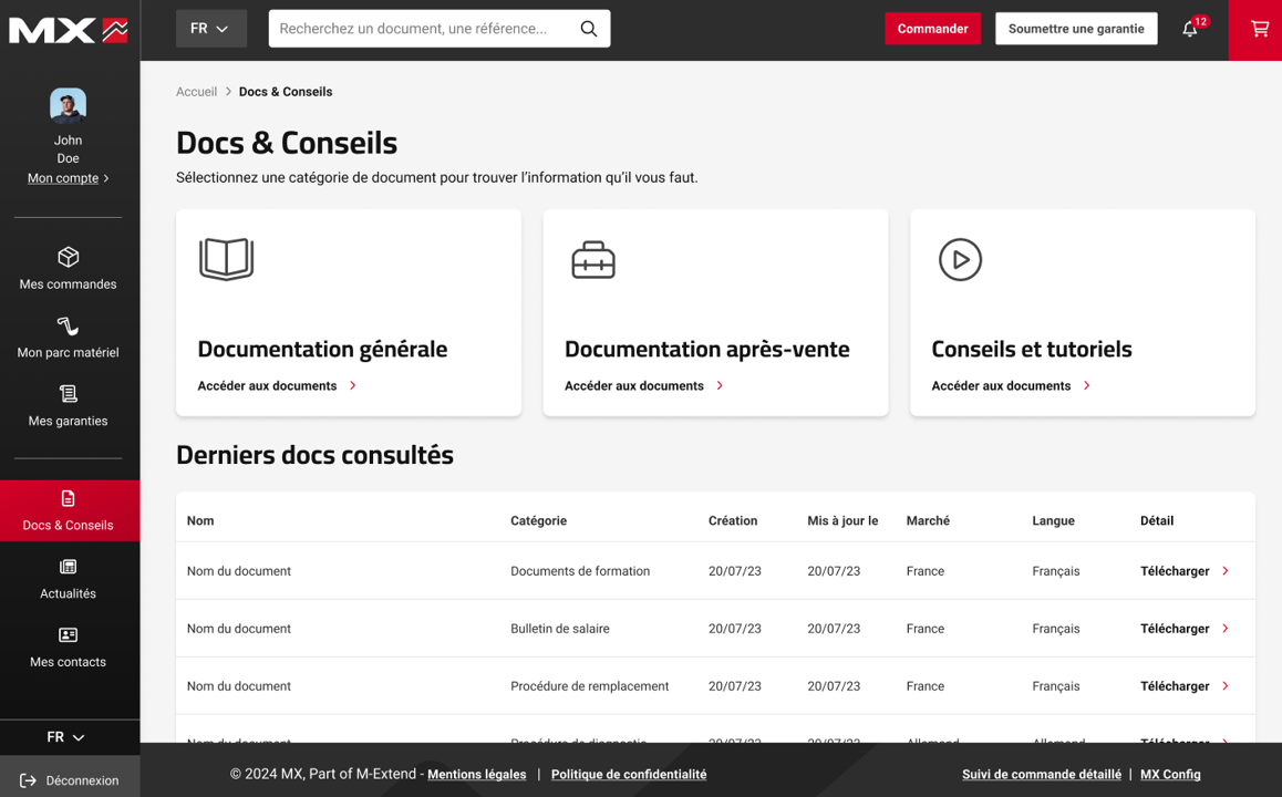 Access the Documentation section to consult: